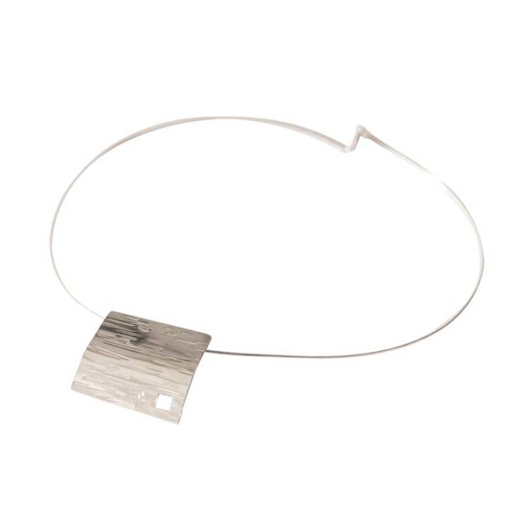 Large Textured silver sheet rectangle pendant - Genna Delaney Jewellery ...