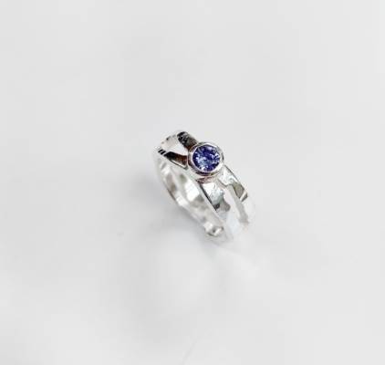 Open wave ring with blue topaz - Genna Delaney Jewellery Artist