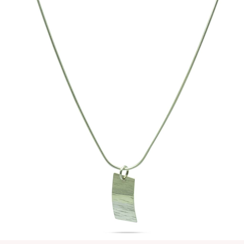 Textured silver sheet rectangle drop pendant - Genna Delaney Jewellery ...