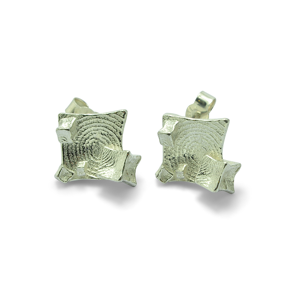 Silver Cube Studs - new medium flat size - Genna Delaney Jewellery Artist