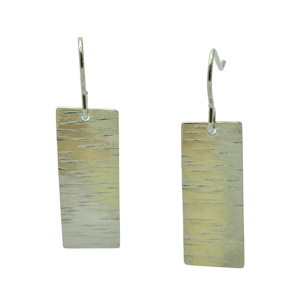 Long textured rectangle drop earrings - Genna Delaney Jewellery Artist